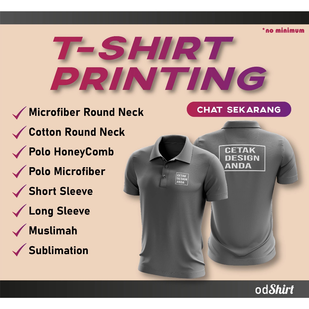 NO MOQ CUSTOM TSHIRT / CETAK BAJU / FAMILY / TEAM / COMPANY SHIRT ...