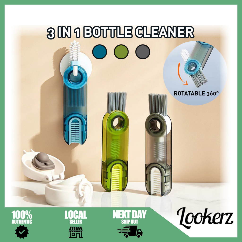 [MY] 3 in 1 Silicone Cleaning Brush/ Berus Cuci Botol/ Easy Cleaning ...