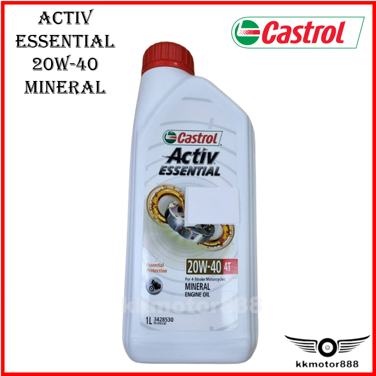 (100% ORIGINAL !!!）CASTROL ACTIV ESSENTIAL 20W-40 20W40 4T (1 L ...