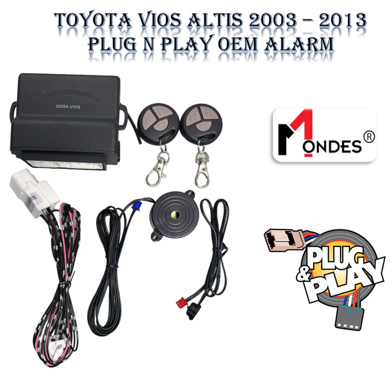 TOYOTA VIOS ALTIS 2005-2007 2008-2013 OEM PLUG & PLAY CAR ALARM SYSTEM ...