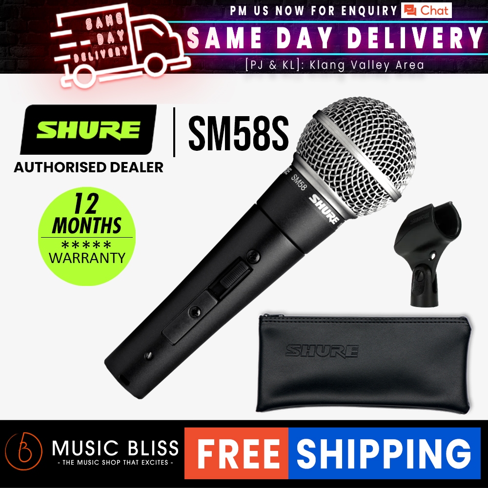 Shure SM58S Vocal Microphone with On/Off Switch (SM-58S / SM-58 / SM58) | Shopee Malaysia