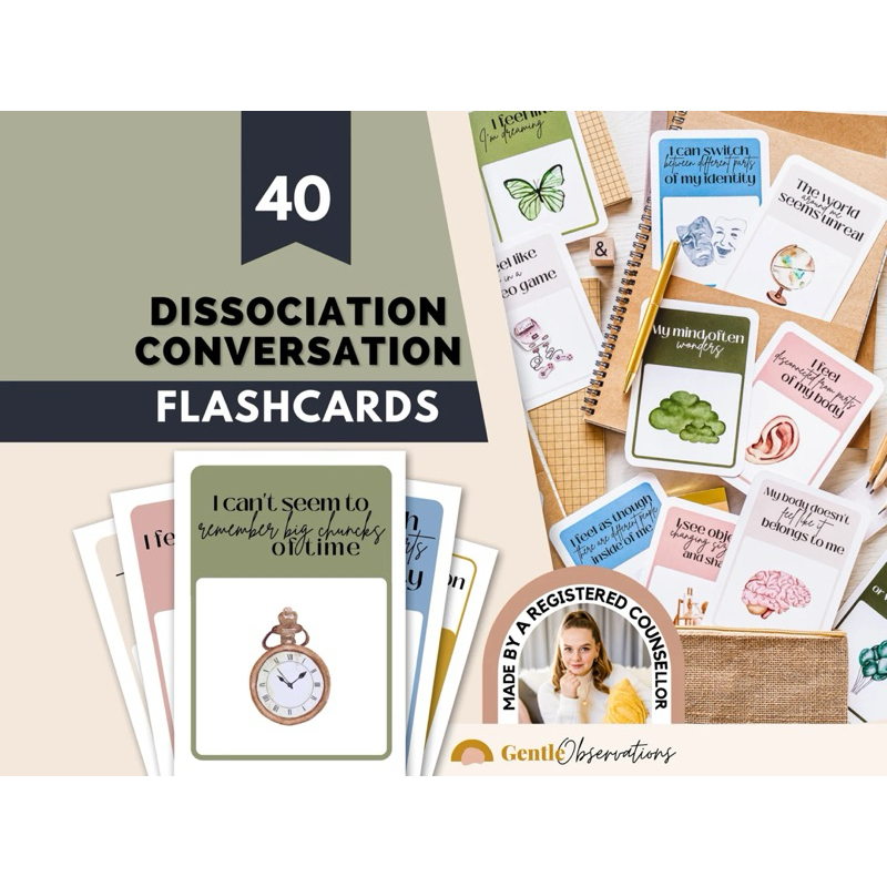 Dissociation Conversation Cards PTSD Therapy Cards, Dissociative ...