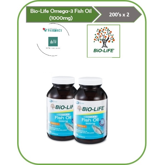 BiO-LiFE OMEGA-3 Fish Oil 1000mg (200's x 2) | Shopee Malaysia