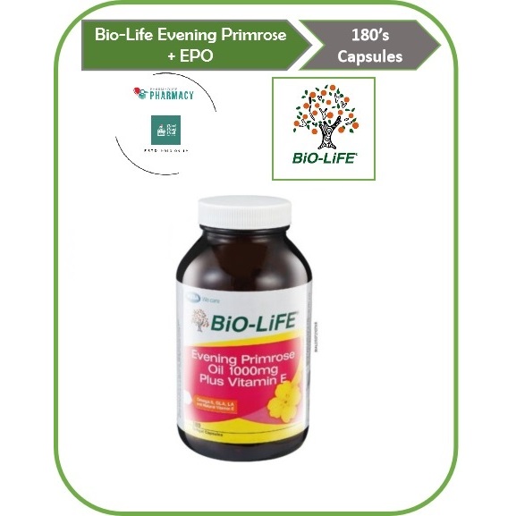 BiO-LiFE EVENING PRIMROSE OIL 1000MG PLUS VITAMIN E CAPSULE 180S ...
