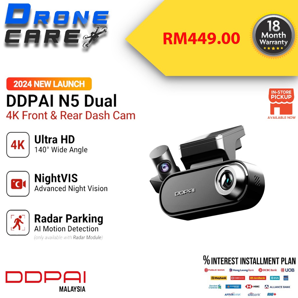 ***Ready Stock***DDPAI N5 Dual DashCam 4K Ultra HD GPS Mapping D2 Dual ...