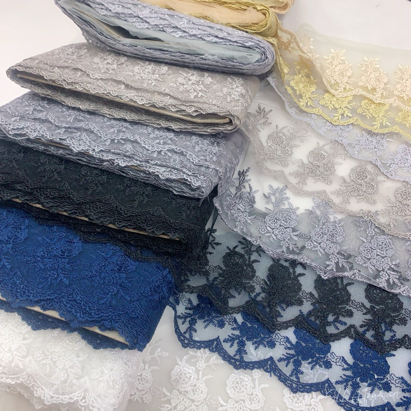 8cm Width Border Nylon Lace Trim*Lace Mewah | Border Lace Bunga Hiasan ...