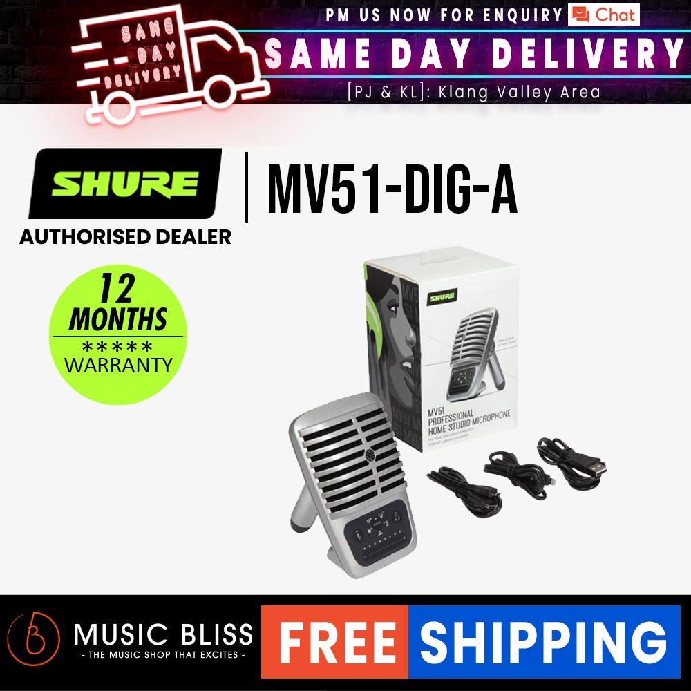 Shure MV51 Digital Condenser Microphone (MV-51) | Shopee Malaysia
