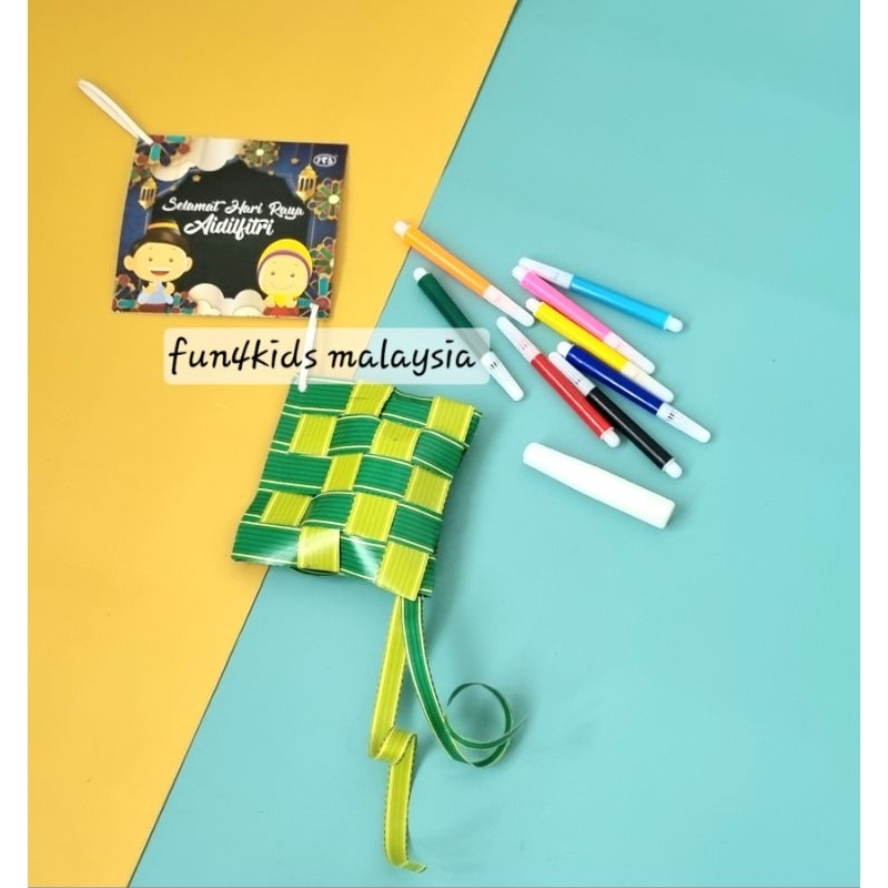 Hari Raya Kraf | DIY Ketupat Greeting Card Kit with 8-color Mini Marker ...