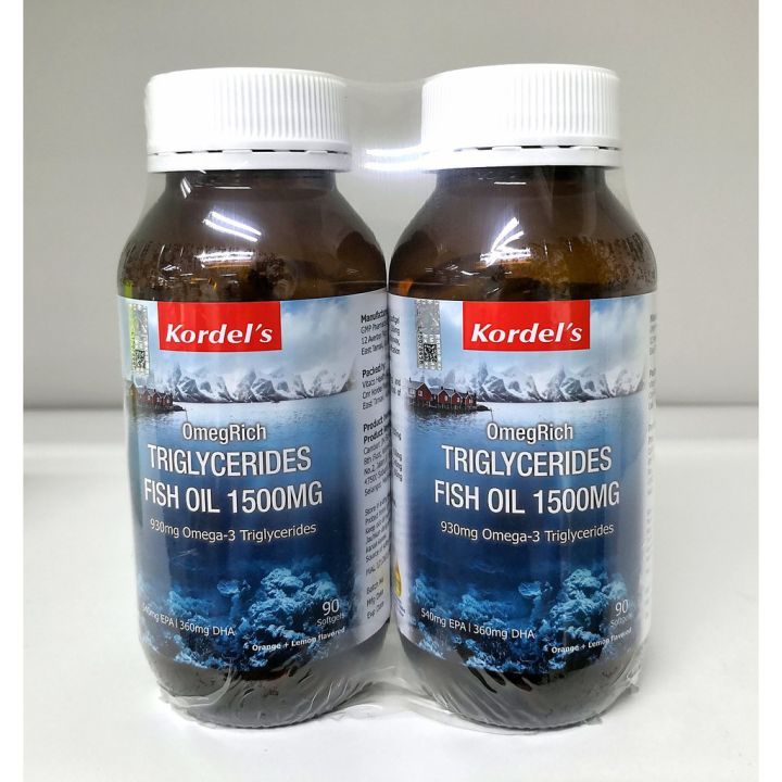 KORDEL'S OMEGRICH TRIGLYCERIDES FISH OIL 1500MG 2 X 90'S | Shopee Malaysia