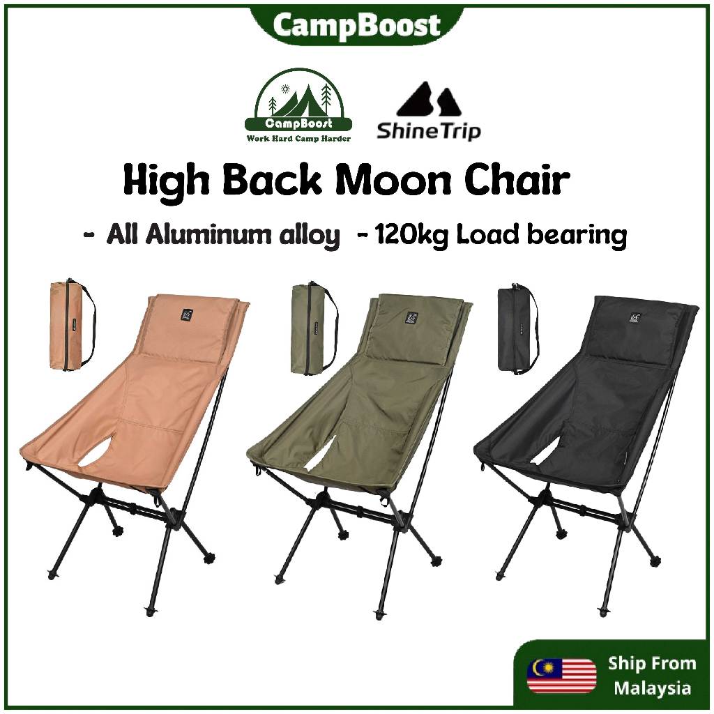 CampBoost SHINETRIP High Back Moon Chair Kerusi Camping Chair Foldable ...