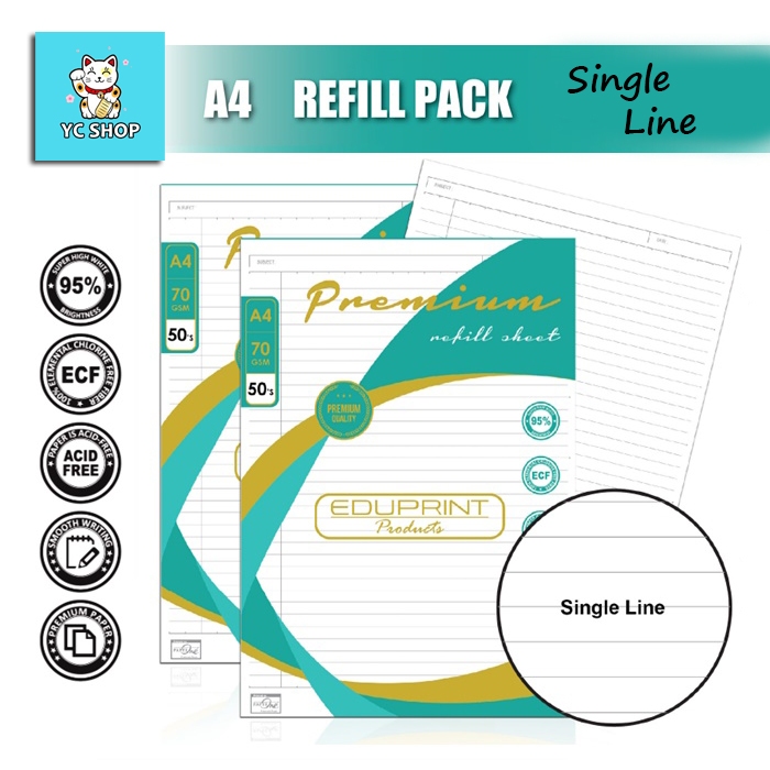 [YC] A4 Size Refill Pack 70GSM Single Line EDU Paper Examination Sheet ...