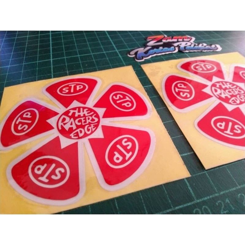STICKERS STP THE RACERS EDGE BUNGA PANTUL CAHAYA PELEKAT MOTOR | Shopee ...