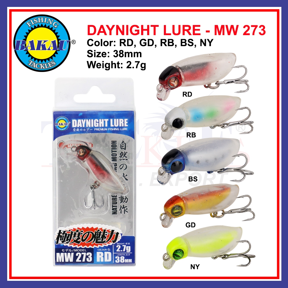 (3.8cm/2.7g) Bakau Daynight Lure MW 273 Premium Fishing Lure Minnow ...