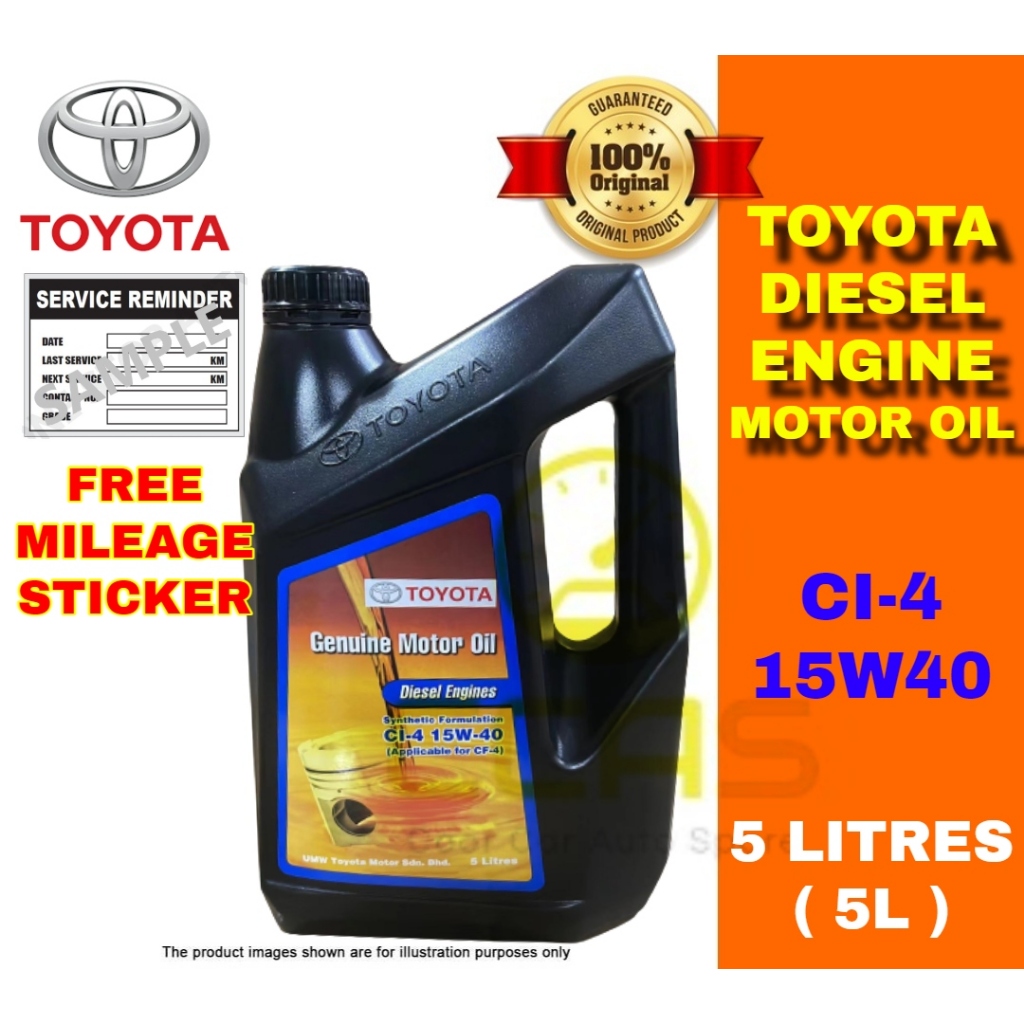 Toyota Hilux Fortuner KUN25/6 GUN125/6 GUN155/6 15W40 Engine Oil Minyak Enjin (For Diesel Engine ...