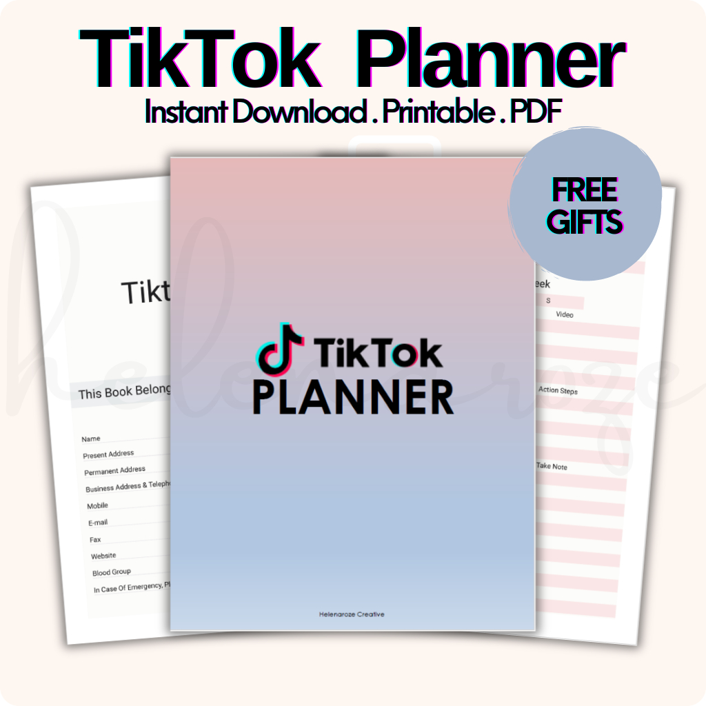 Social Media Planner Tiktok Planner Printable PDF, Planner, Digital ...