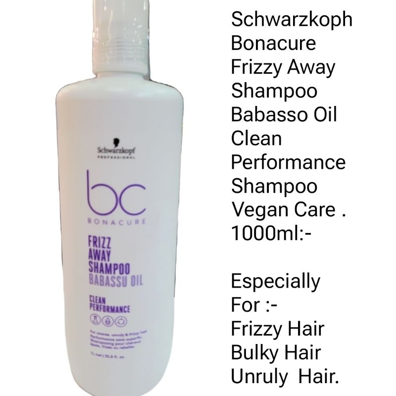 SCHWARZKOPH Bonacure Frizz Away Shampoo BABASSO Oil 1000ml forFrizzy ...