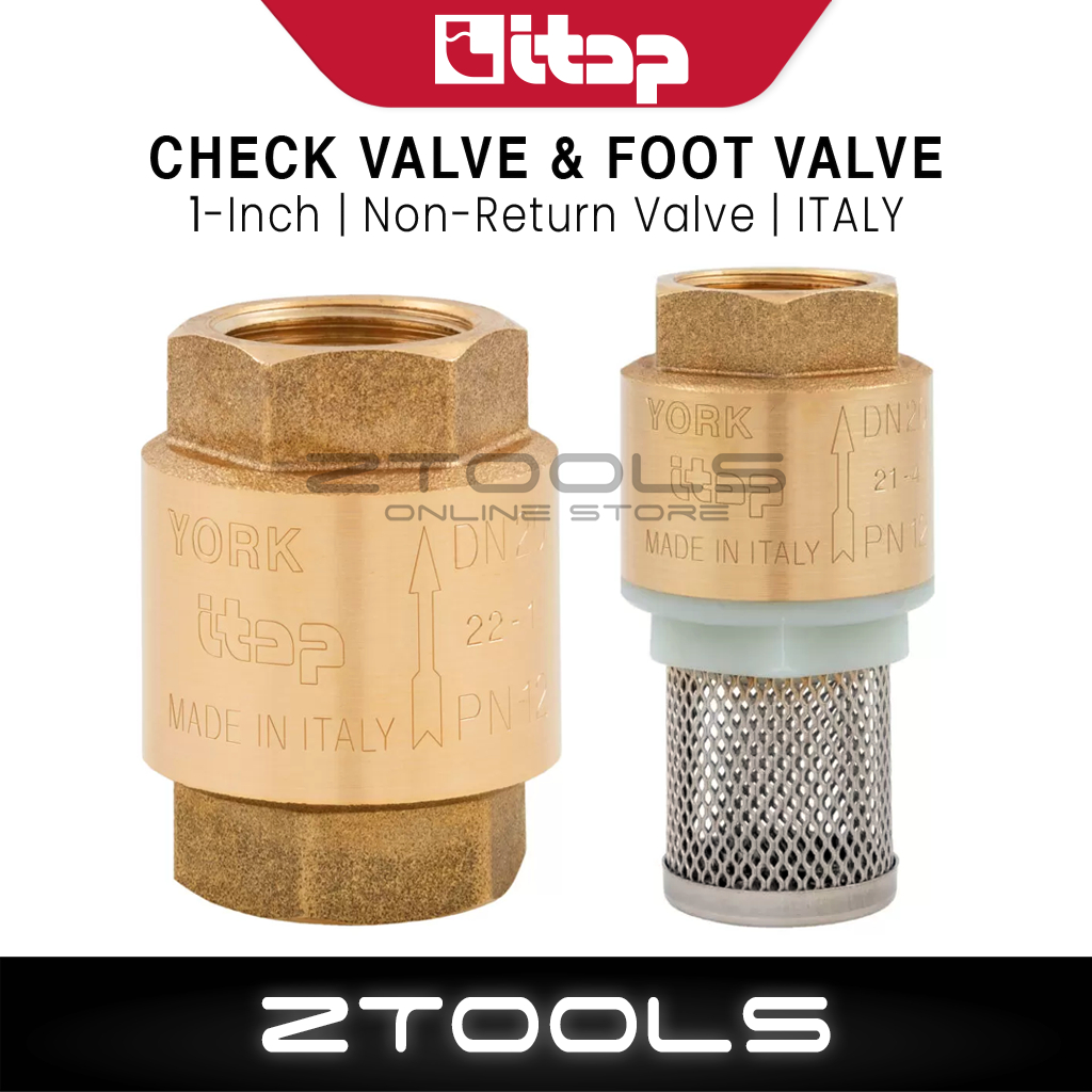 (ZTOOLS) Italy 1" Foot Valve & 1" Check Valve | Non Return Valve ...