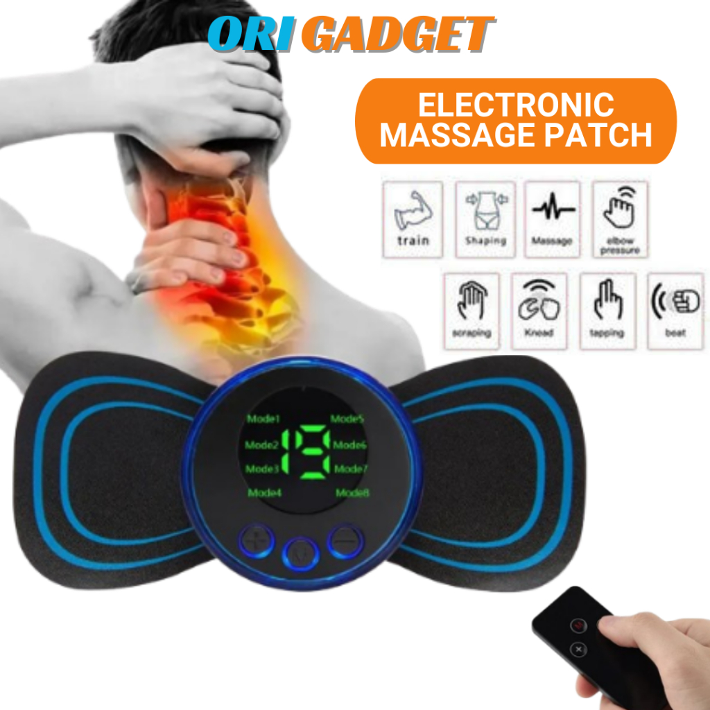 Massage LCD Display 8 Mode EMS Mini Electric Pulse Neck Cervical ...