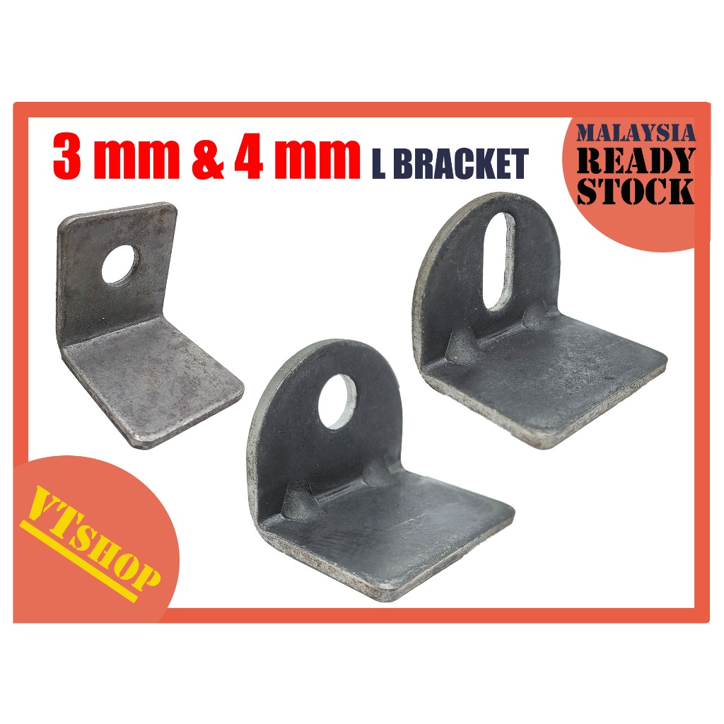 VTSHOP6889 3MM & 4MM WELDING L BRACKET BESI WALL PLUG HOLE | Shopee ...