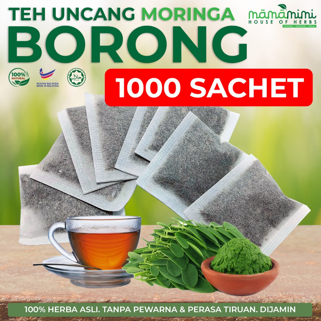 [BORONG] 1000 Uncang Teh Uncang Moringa Oleifera / Daun Kelor | Shopee ...