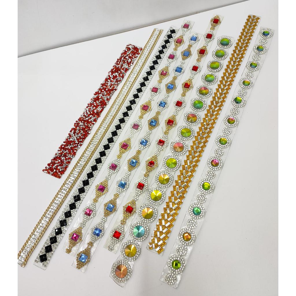 Lace manik tampalan , imitation iron stone lace, pada baju /seluar ...