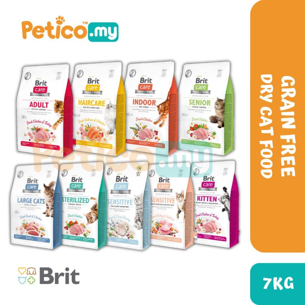 Brit Care Cat Grain-Free 7KG Dry Cat Food (Hair Care, Indoor Anti ...