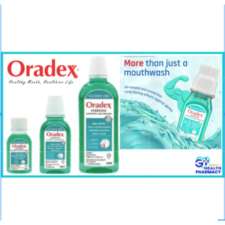 Oradex Everyday Antiseptic Mouthwash (90mL/250mL/750ml) | Shopee Malaysia