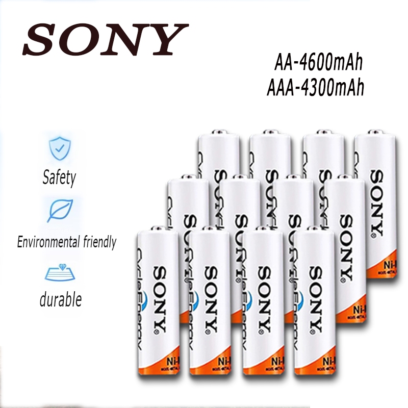SONY NiMH Durable Power AA/AAA 4600mAh 4300mAh Rechargeable large capacity battery charger ...