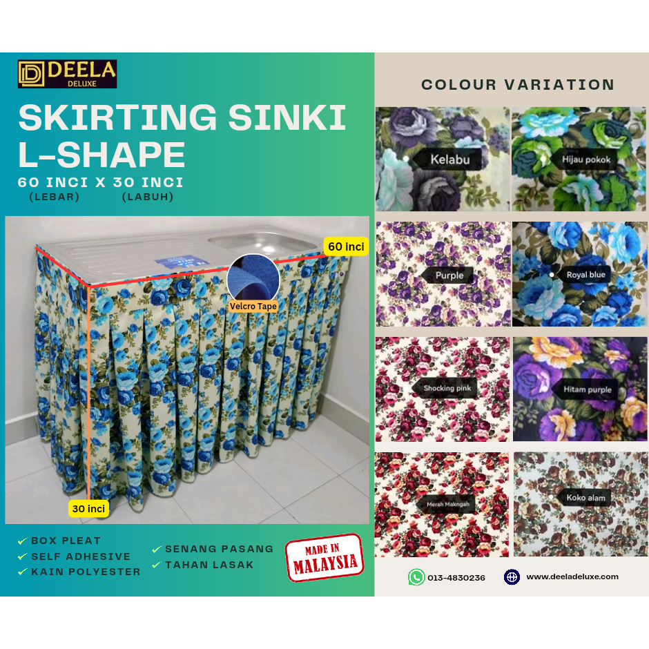 Floral Skirting Langsir Sinki / Meja / Table Top | Shopee Malaysia