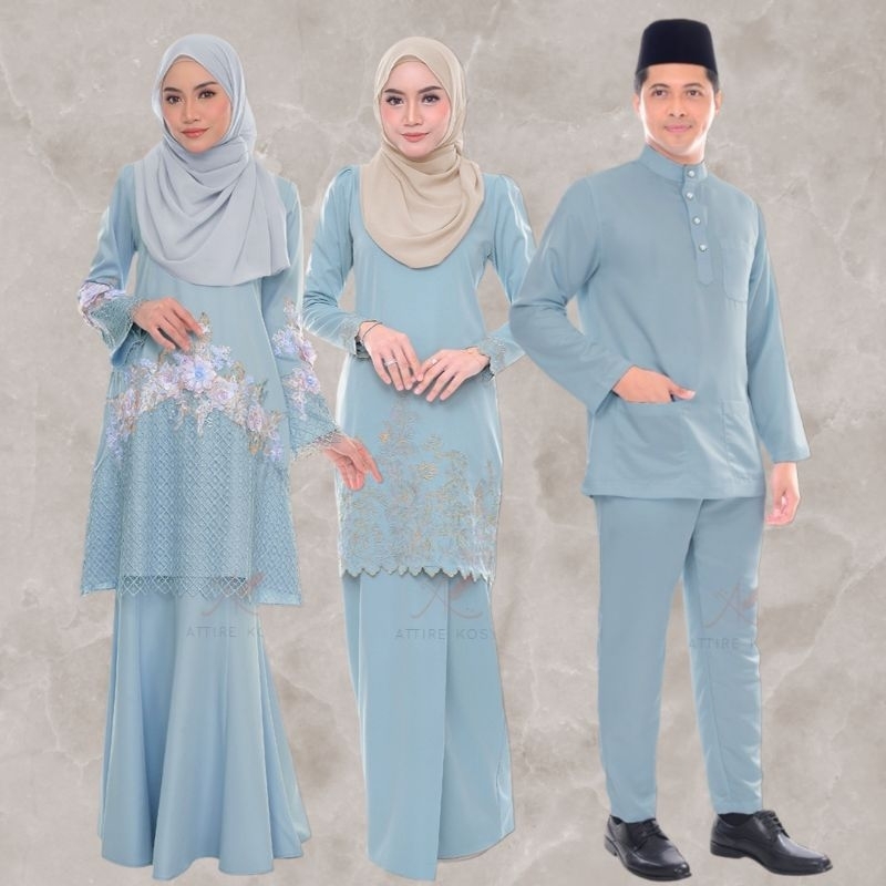 GREY BLUE / BLUE GREY TEMA BAJU RAYA 2025 | Shopee Malaysia