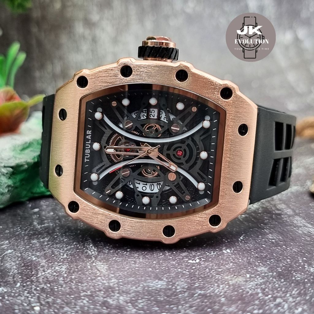 TUBULAR Analog Men Watch With Date Function Unique Design Silicone ...