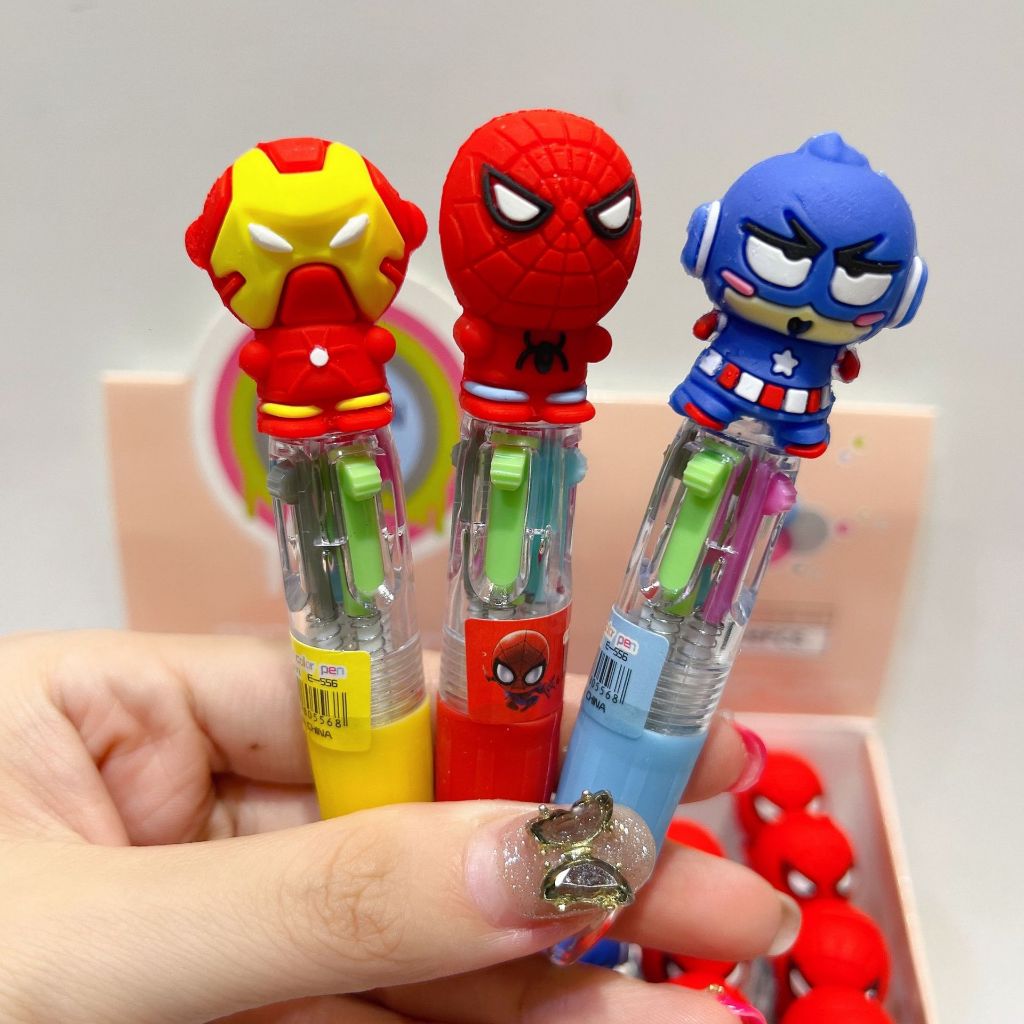 Marvel Superhero Cute 4 in 1 pen. Spiderman/Ironman & Captain America ...