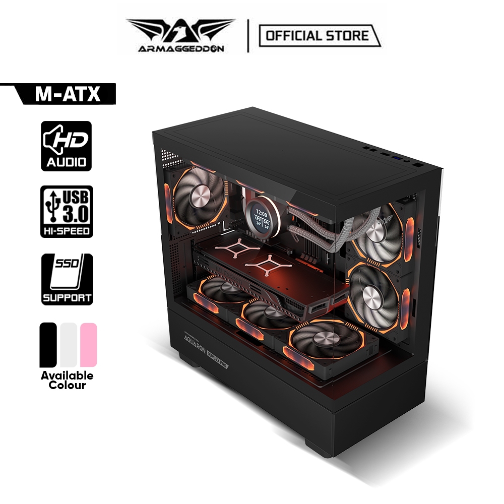 Armaggeddon Aquaron Duplex PRO MATX Dual Chamber PC Case with Tempered ...