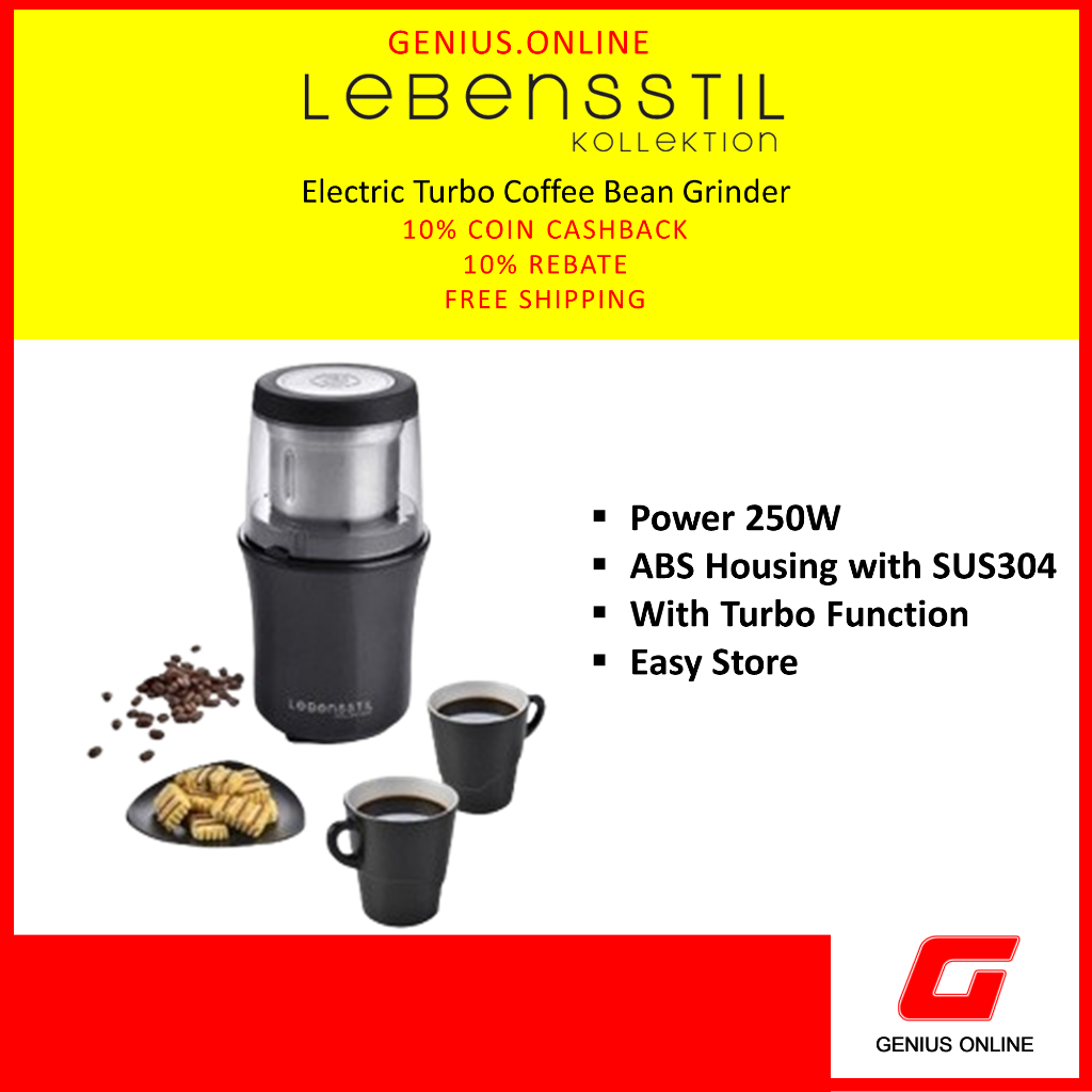 Lebensstil Electric Turbo Coffee Bean Grinder (80g) LKCG-4013X ...