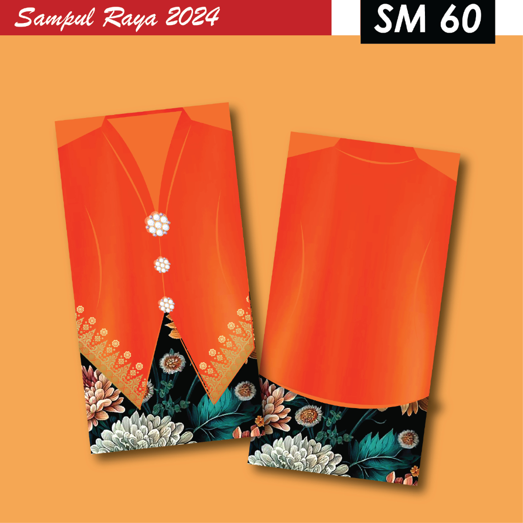 🔥1 PAKET 10 KEPING🔥 SAMPUL DUIT RAYA KEBAYA ORANGE/BRICK 2024 MONEY ...
