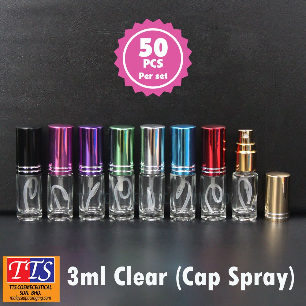 [50 Pcs] Botol perfume 3ml Clear glass empty Perfume Bottle / Botol ...