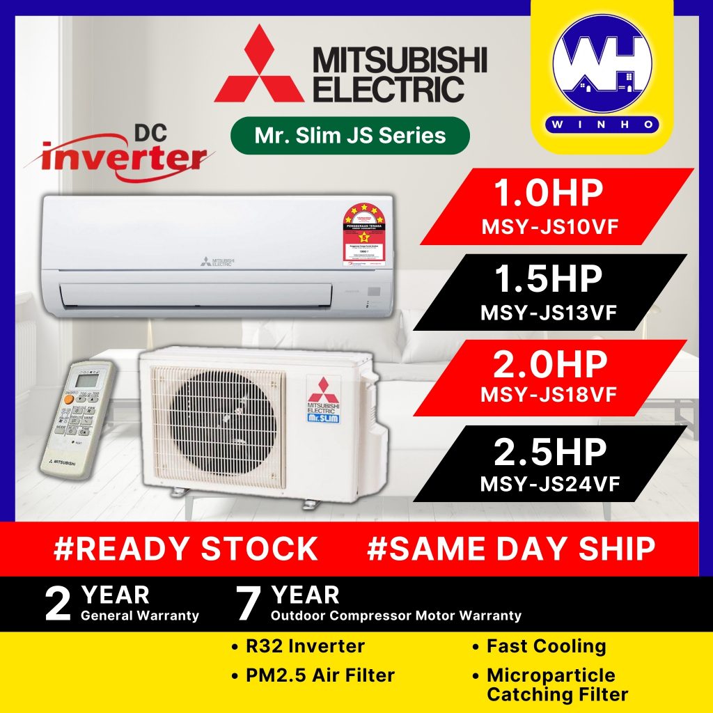 [FAST DELIVERY] Mitsubishi Mr.Slim Inverter Air Conditioner, JS Series ...