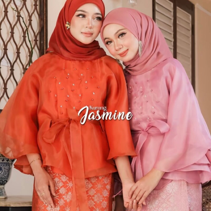Baju Kebarung Labuh Organza Songket | Baju Raya | Baju Kurung | Dress ...