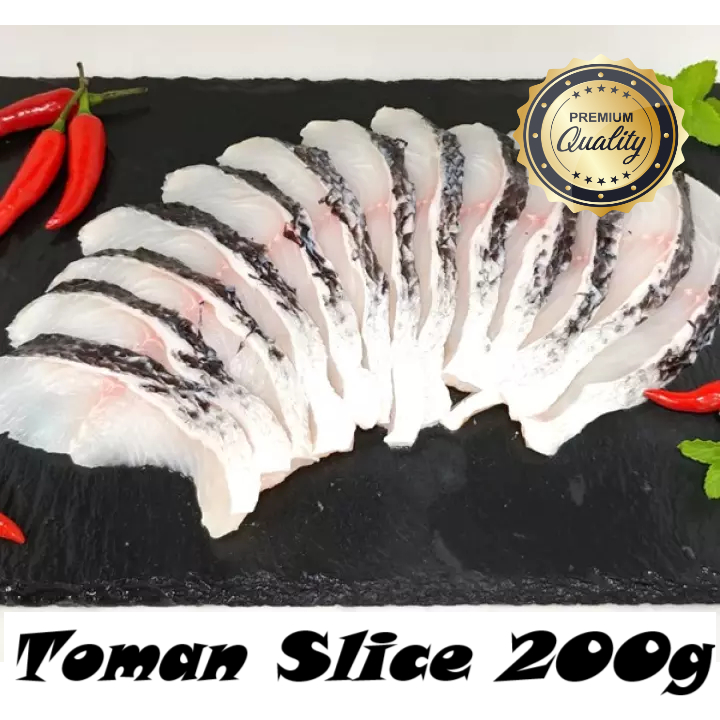 Ikan Toman Slice/Giant Snakehead Fish Slice/ Frozen Fish/ 200g 1 tray ...