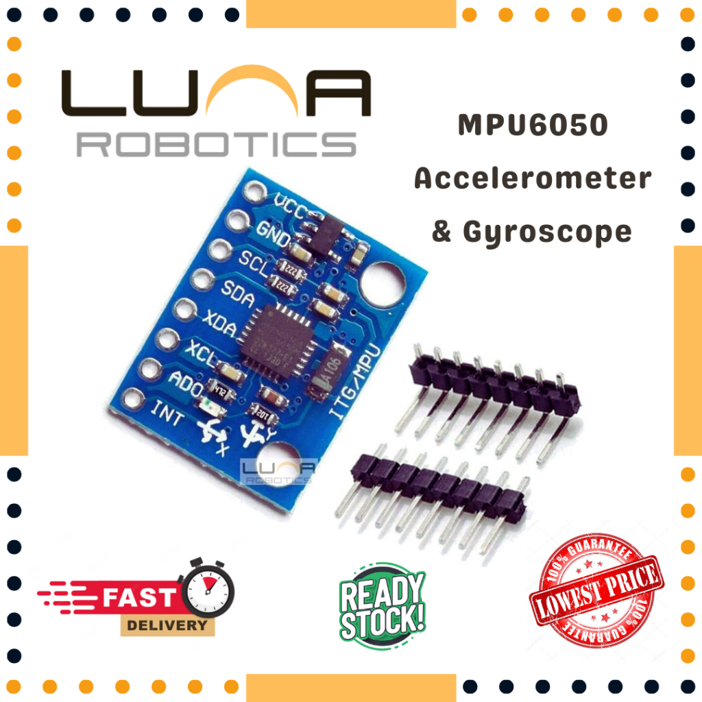 Mpu6050 Gy 521 3 Axis Gyro Accelerometer Sensor Module For Arduino Esp Raspberry Pi