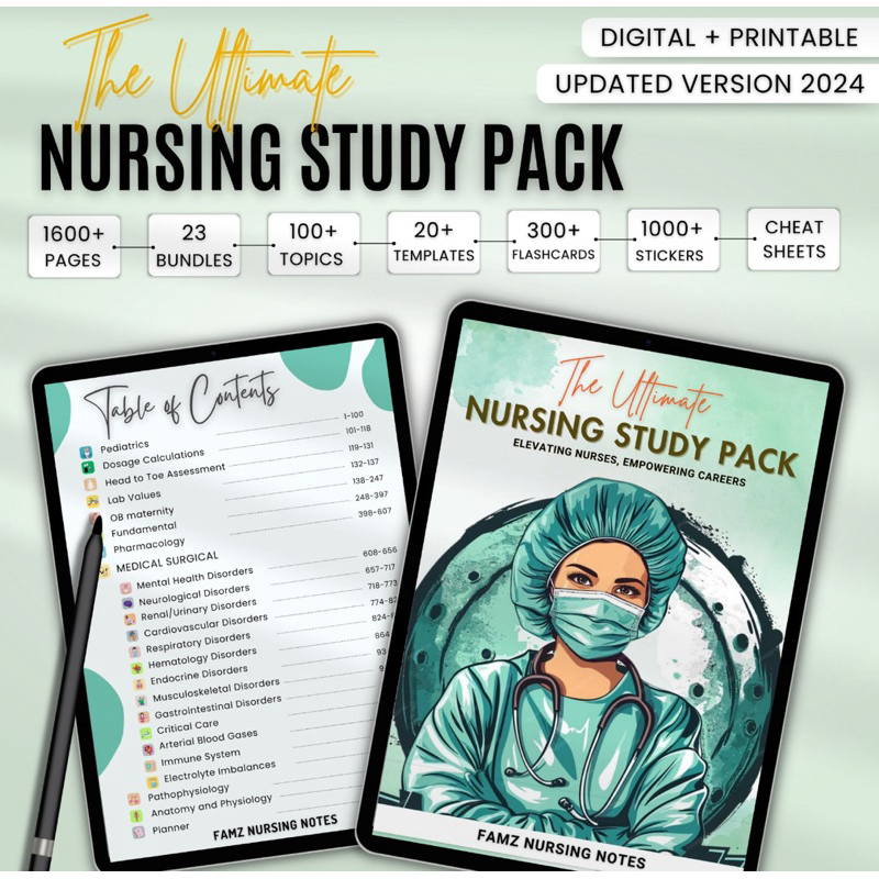 The Ultimate Nursing Study Pack | Nursing School Bundle | Nursing Notes ...