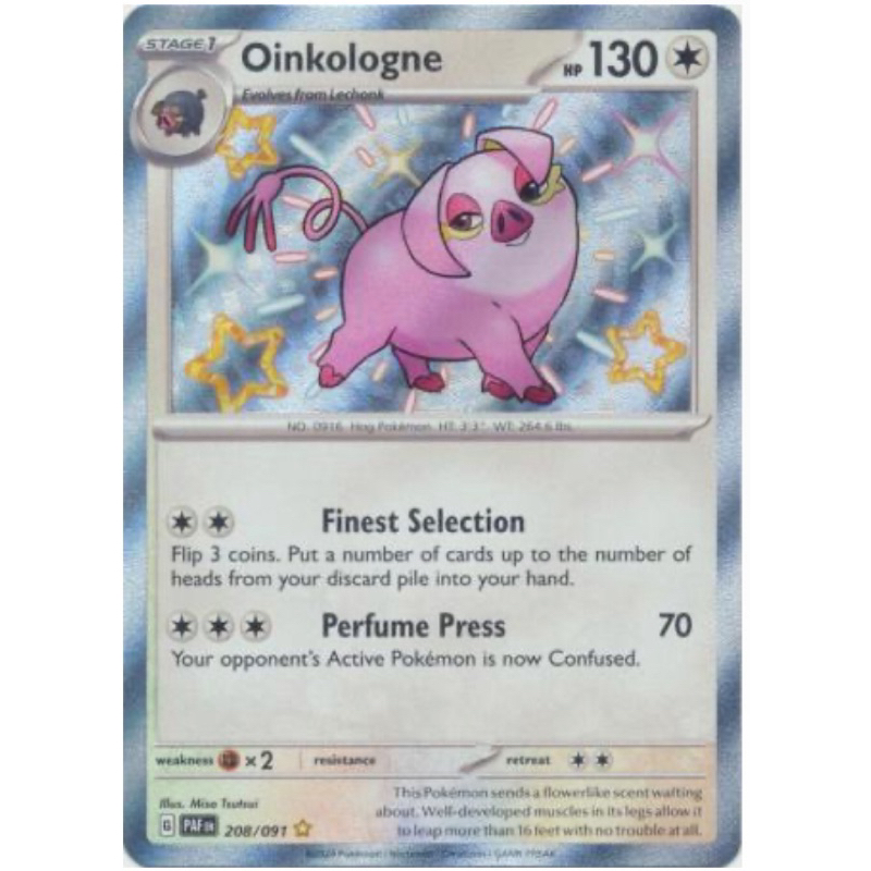 Pokemon TCG - Scarlet & Violet | Paldean Fates | Oinkologne - 208/091 ...