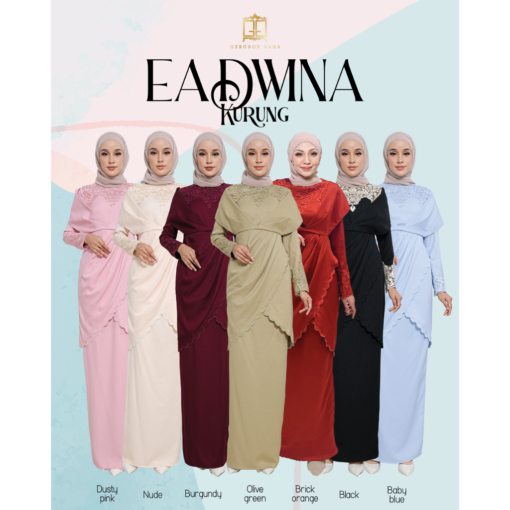 Kurung Eadwina By GEROBOK GAGA Crepe Series S-XXL | Shopee Malaysia