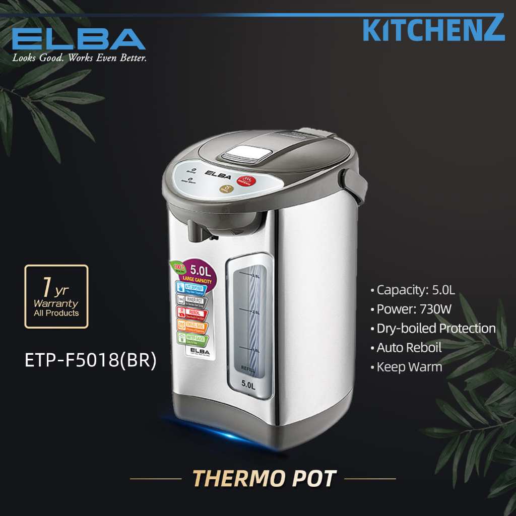 Elba 5.0L Thermo Pot With Auto Reboil Keep Warm - ETP-F5018(BR ...