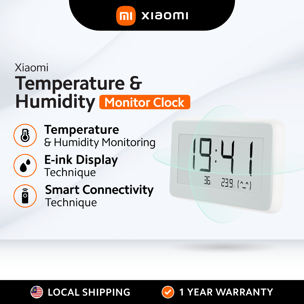 Xiaomi Temperature And Humidity Monitor Clock Smart Digital Thermometer