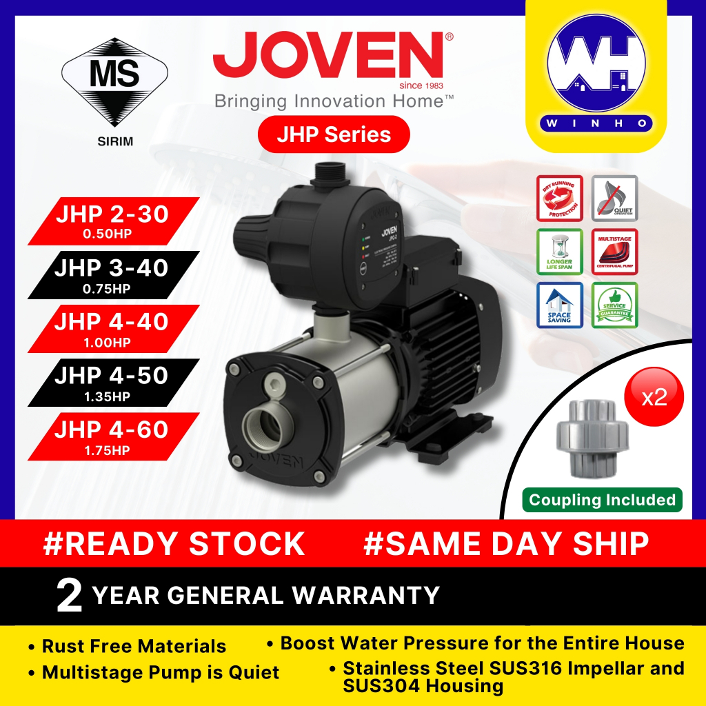 [SHIPPED WITHIN 24 HOUR] JOVEN JHP2-30 JHP3-40 JHP4-40 JHP4-50 JHP4-60 Auto Domestic Water Pump ...