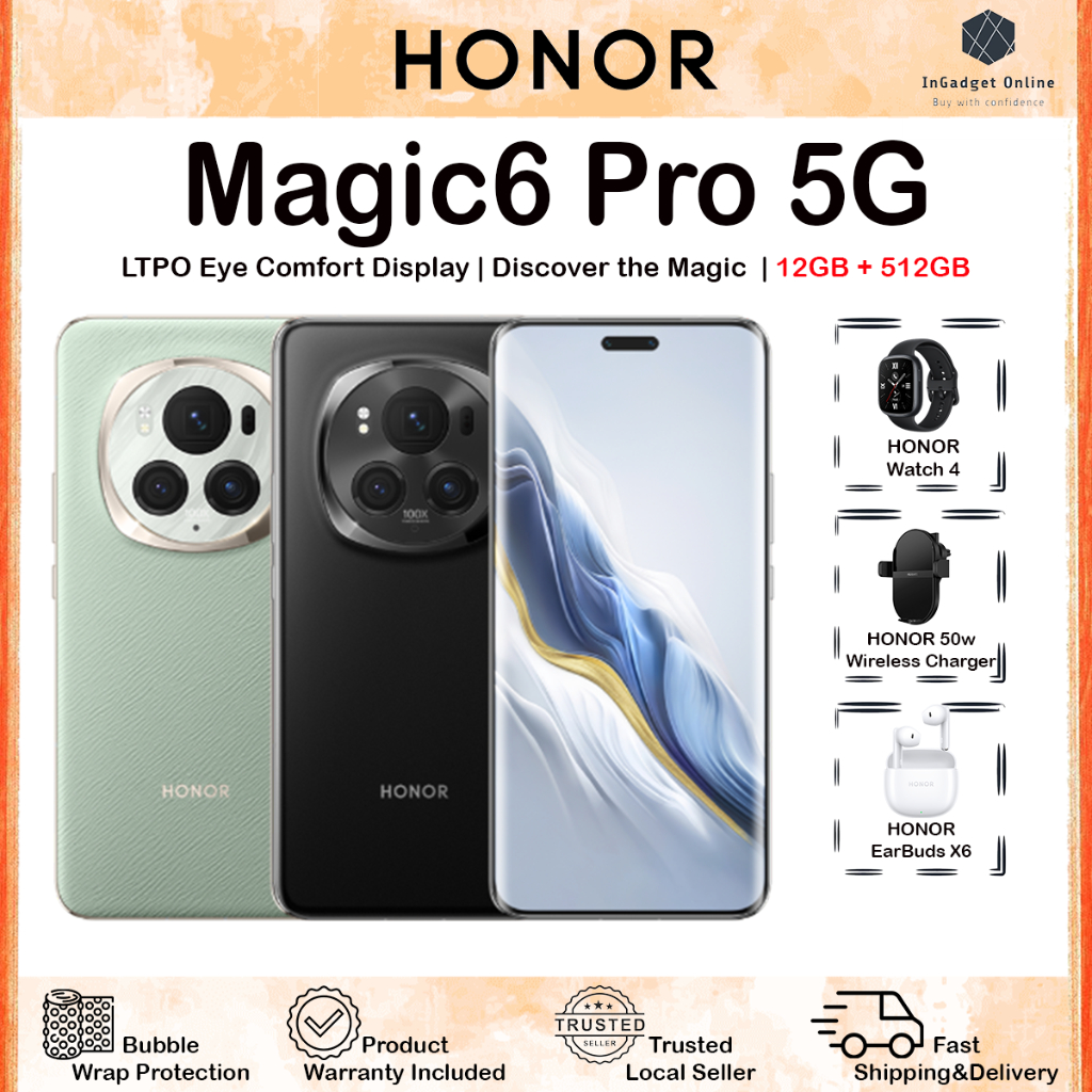 HONOR Magic6 Pro 5G | 12GB + 512GB | LTPO Eye Comfort Display | Discover the Magic | 100% ...