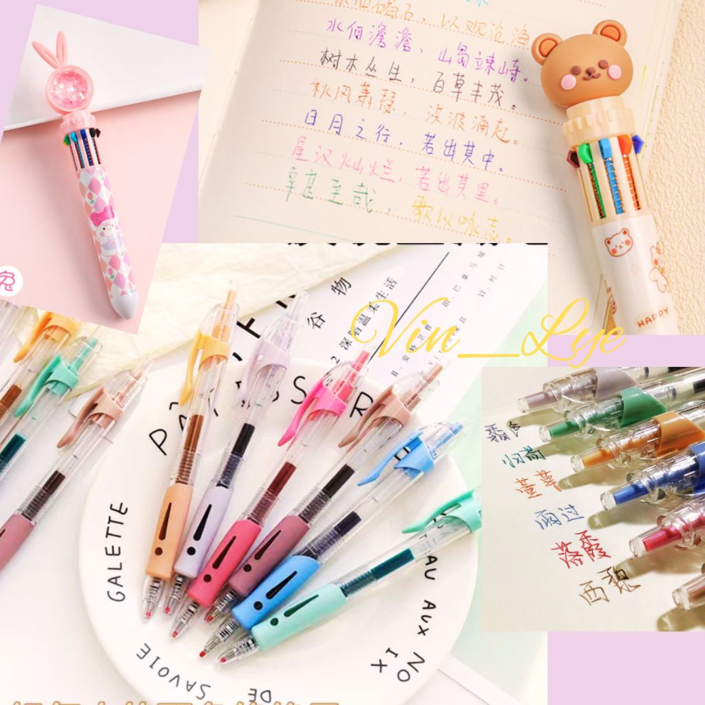 Colourful Cute Bear Rabbit Pen Design Colour Roller ball pen juice pen ...