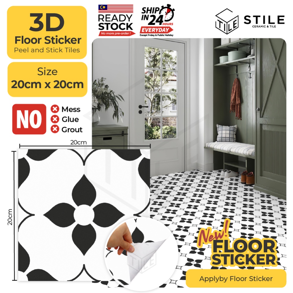 Appleby PVC Floor Sticker Waterproof Wallpaper Self Adhesive Kitchen ...