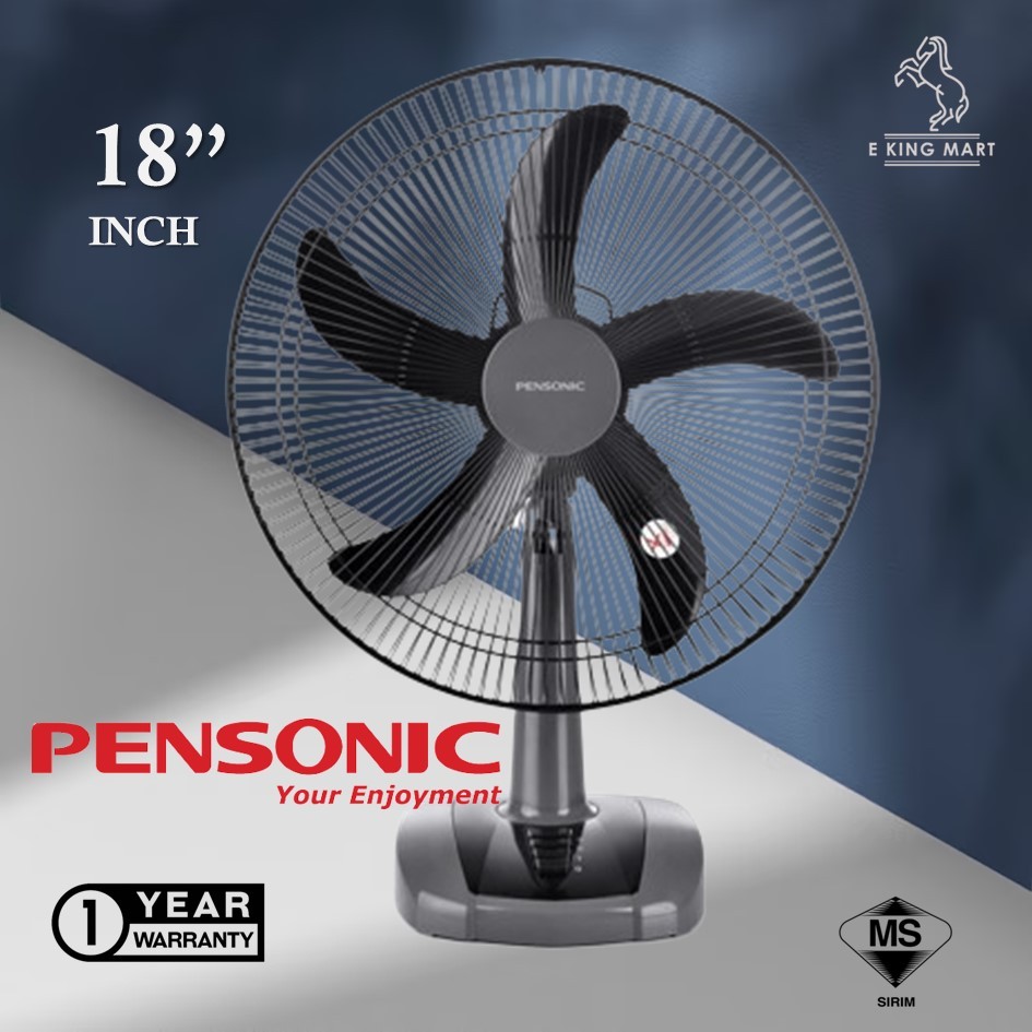 PENSONIC PF-1801 18" Table Fan 5 Blade 3 Speed Floor Fan 18 Inch Strong ...